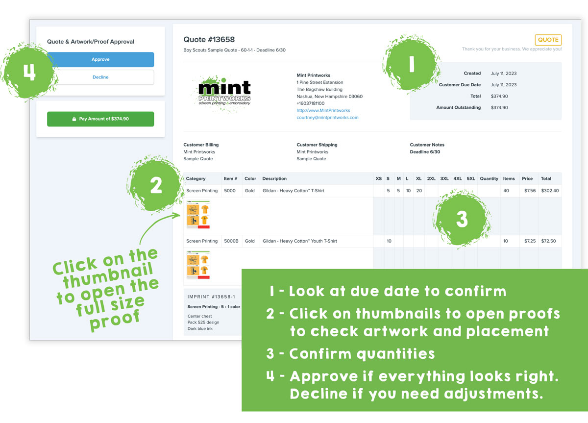 Approve your proof - Mint Printworks